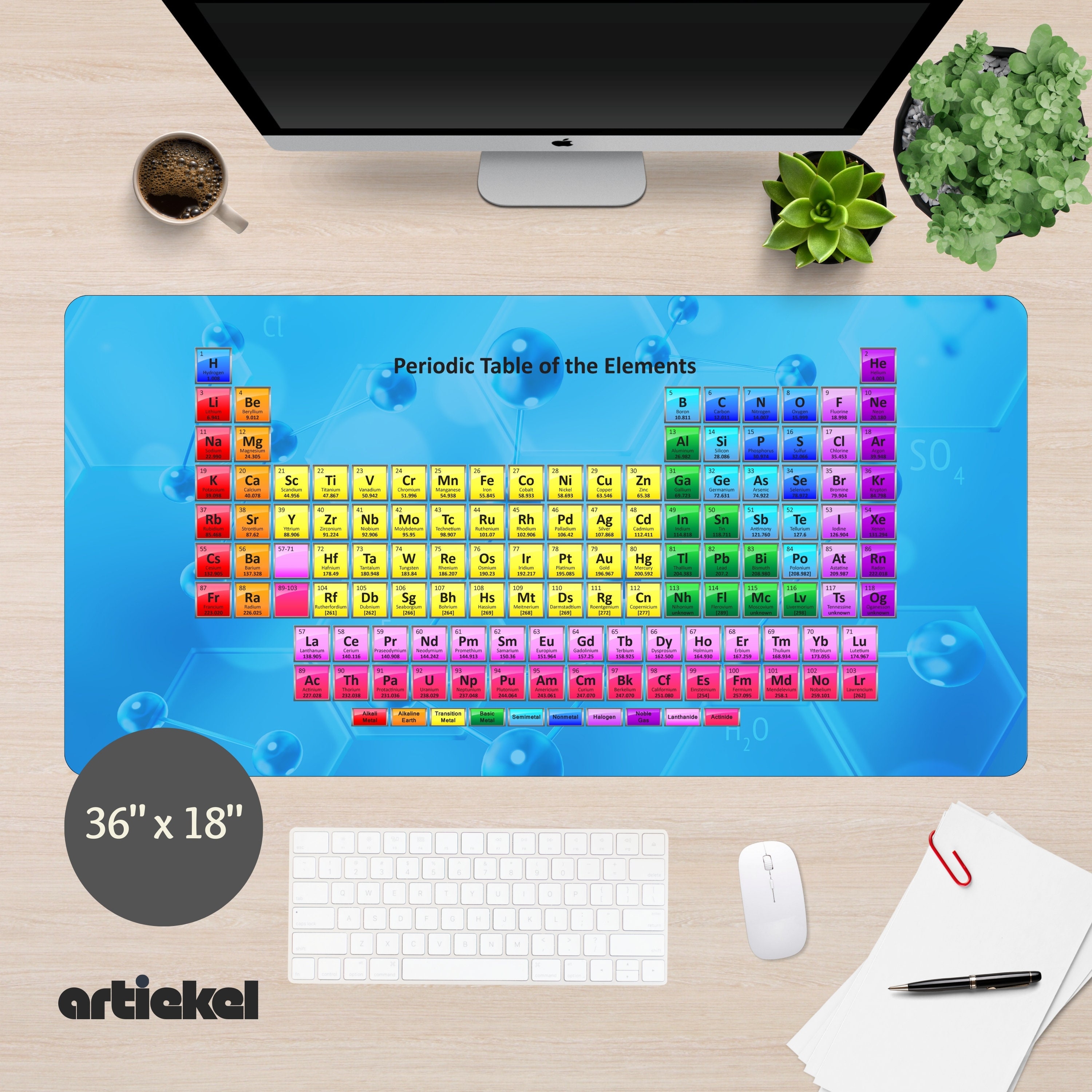 Periodic Table of Elements Deskmat Great Chemistry Gift or Back to ...