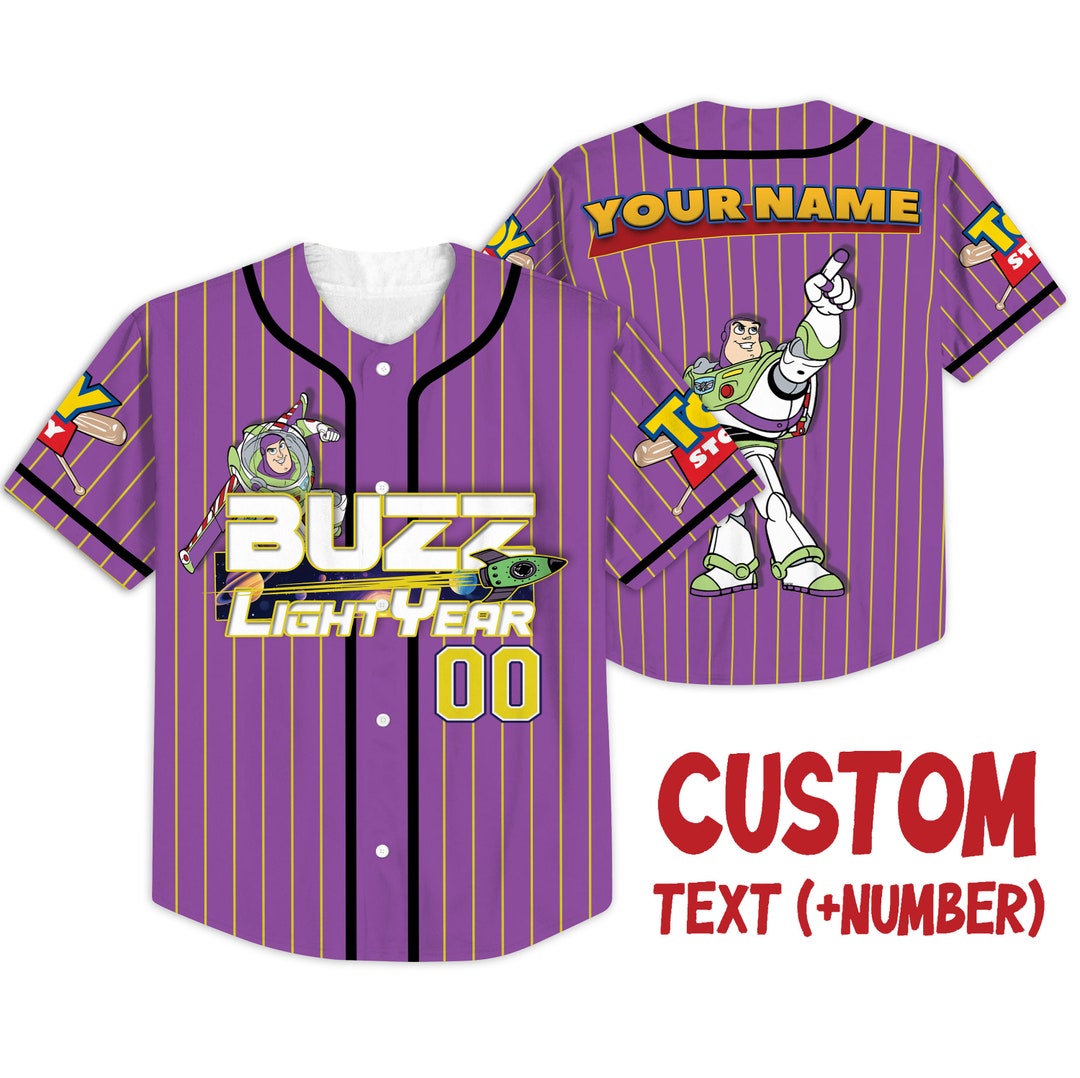 Custom Buzz Lightyear Baseball Jersey, Kids Youth Adult Toy Story ...