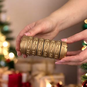 Unique Holiday Cryptex Puzzle Box Perfect Christmas Gift for Puzzle Lovers, Brain Teaser and ...