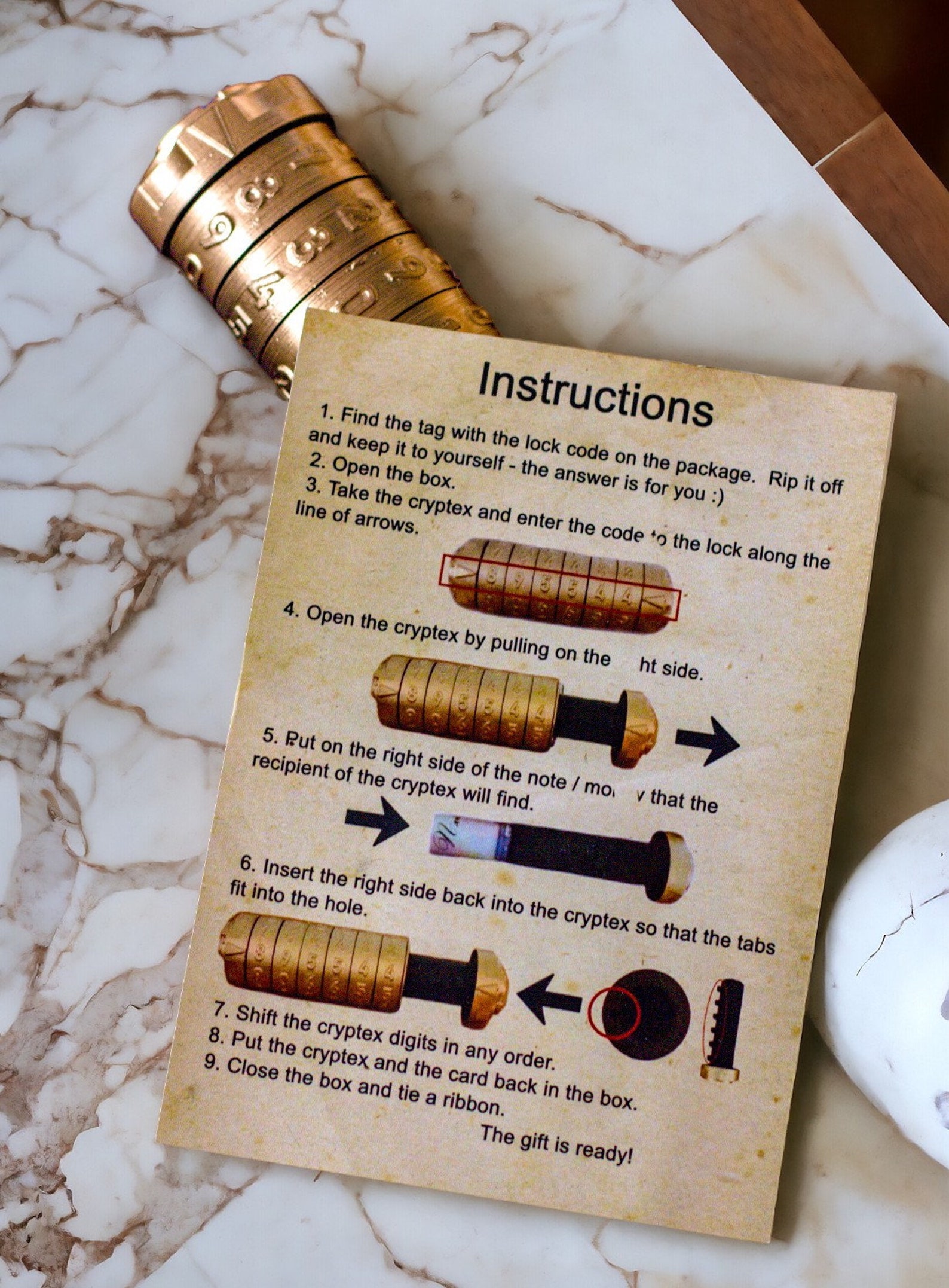 Puzzle Box Personalized Cryptex Custom 3D Money Safe Keepsake With ...