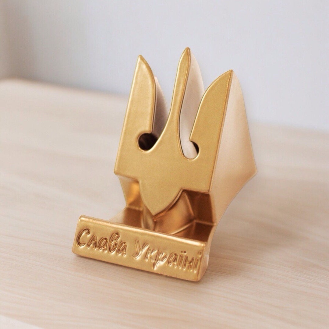 Golden Trident Phone Stand Unique 3D Printed Desk Organizer From ...