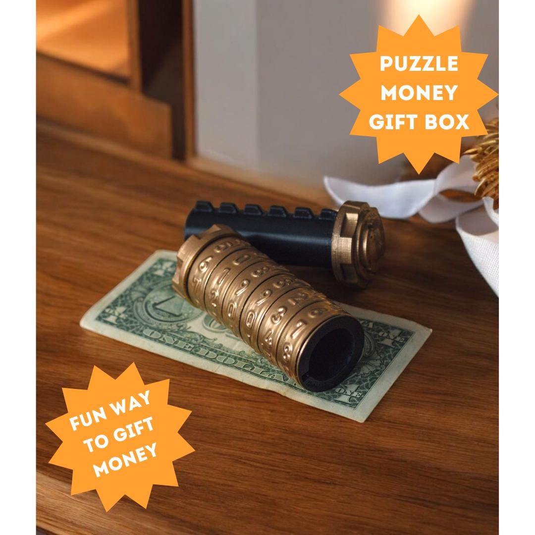 Puzzle Box Cryptex Money Gift Box for Adults, Lock Box for Cash, Perfect Puzzle Gift for Escape ...
