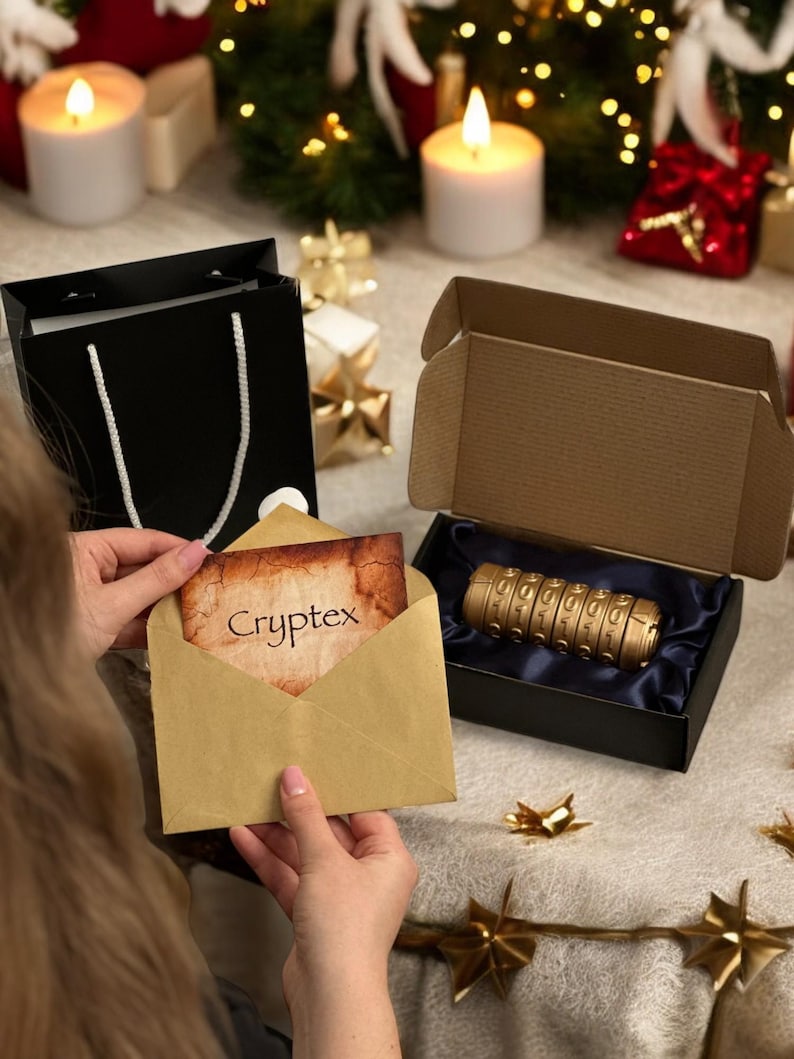 Unique Holiday Cryptex Puzzle Box Perfect Christmas Gift for Puzzle Lovers, Brain Teaser and ...