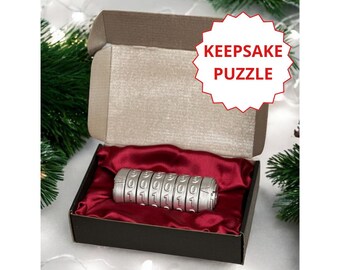 Unique Holiday Cryptex Puzzle Box Perfect Christmas Gift for Puzzle Lovers, Brain Teaser and ...