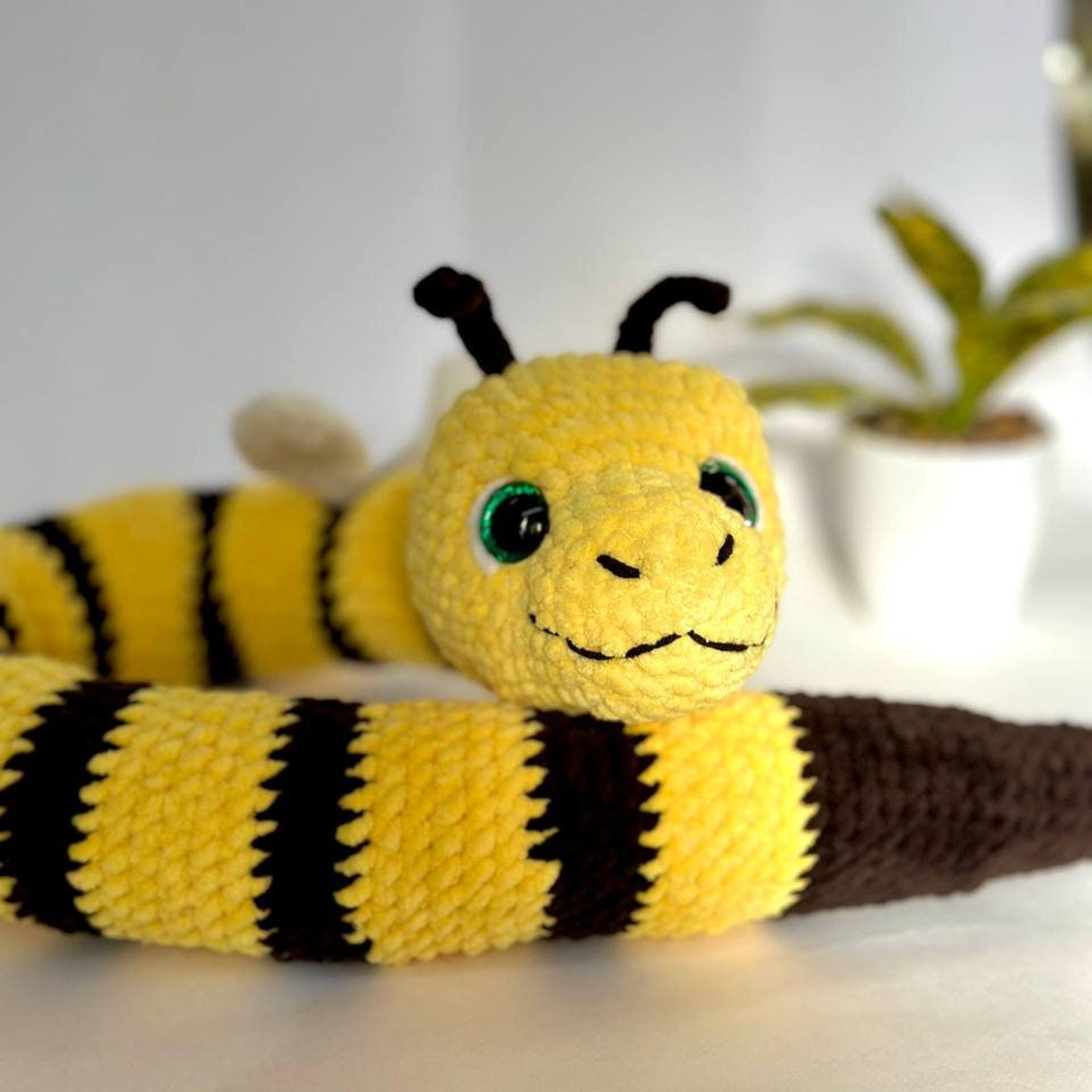 Snake Crochet Pattern Amigurumi Yellow Snake Plush Cute Soft Toys ...