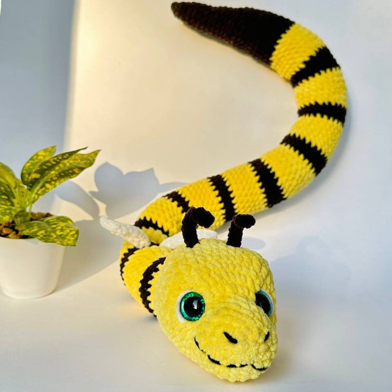 Snake Crochet Pattern Amigurumi Yellow Snake Plush Cute Soft Toys ...