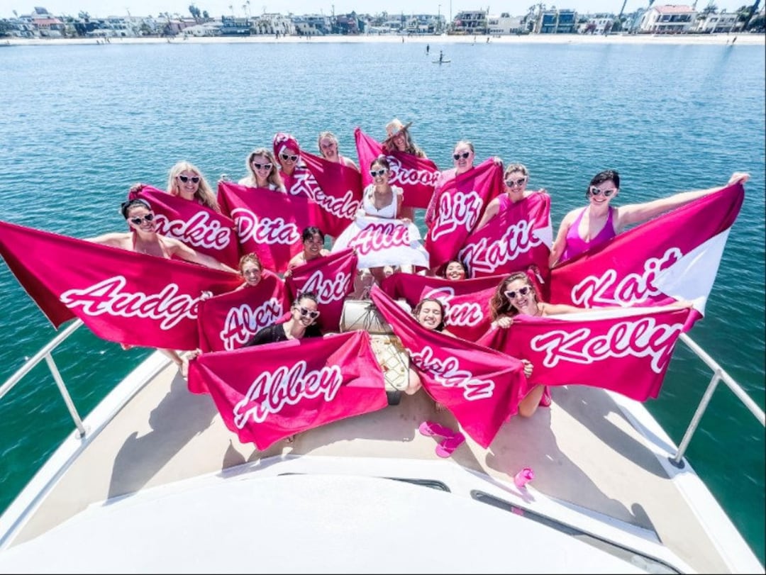 BACHELORETTE PARTY Name Beach Towel, Wedding Favor Name Pool Towel,let ...