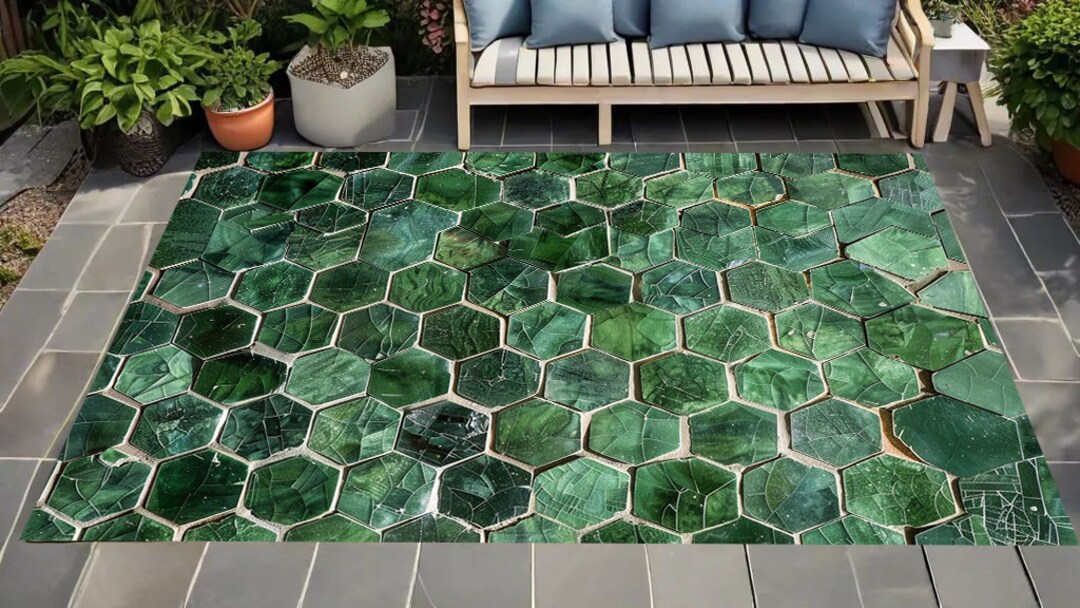 Outdoor Rug, Stone Pattern Rug, Garden Decoration, Patio Decoration ...
