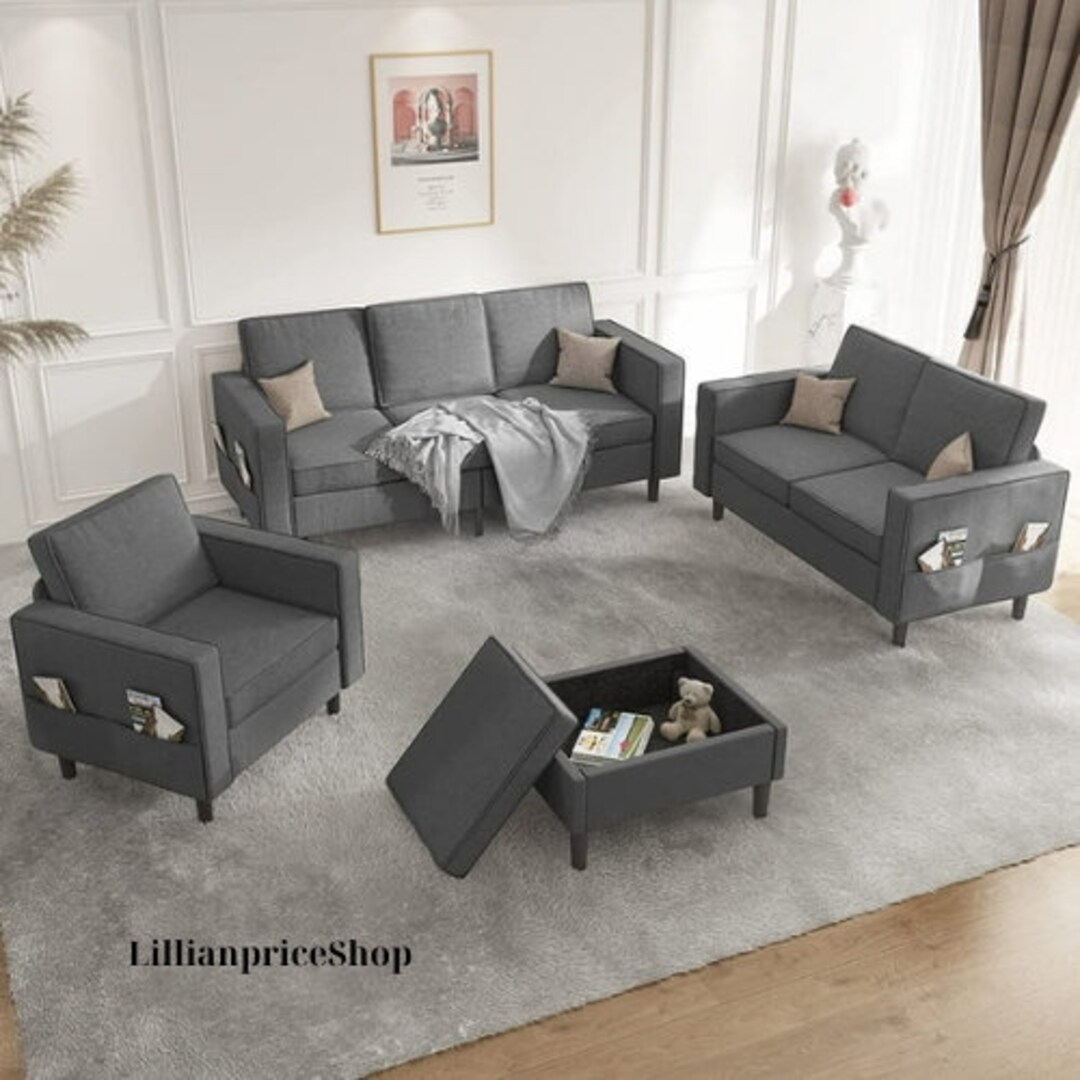 Living Room Sectional Couches, Three-piece Living Room Couch Set ...