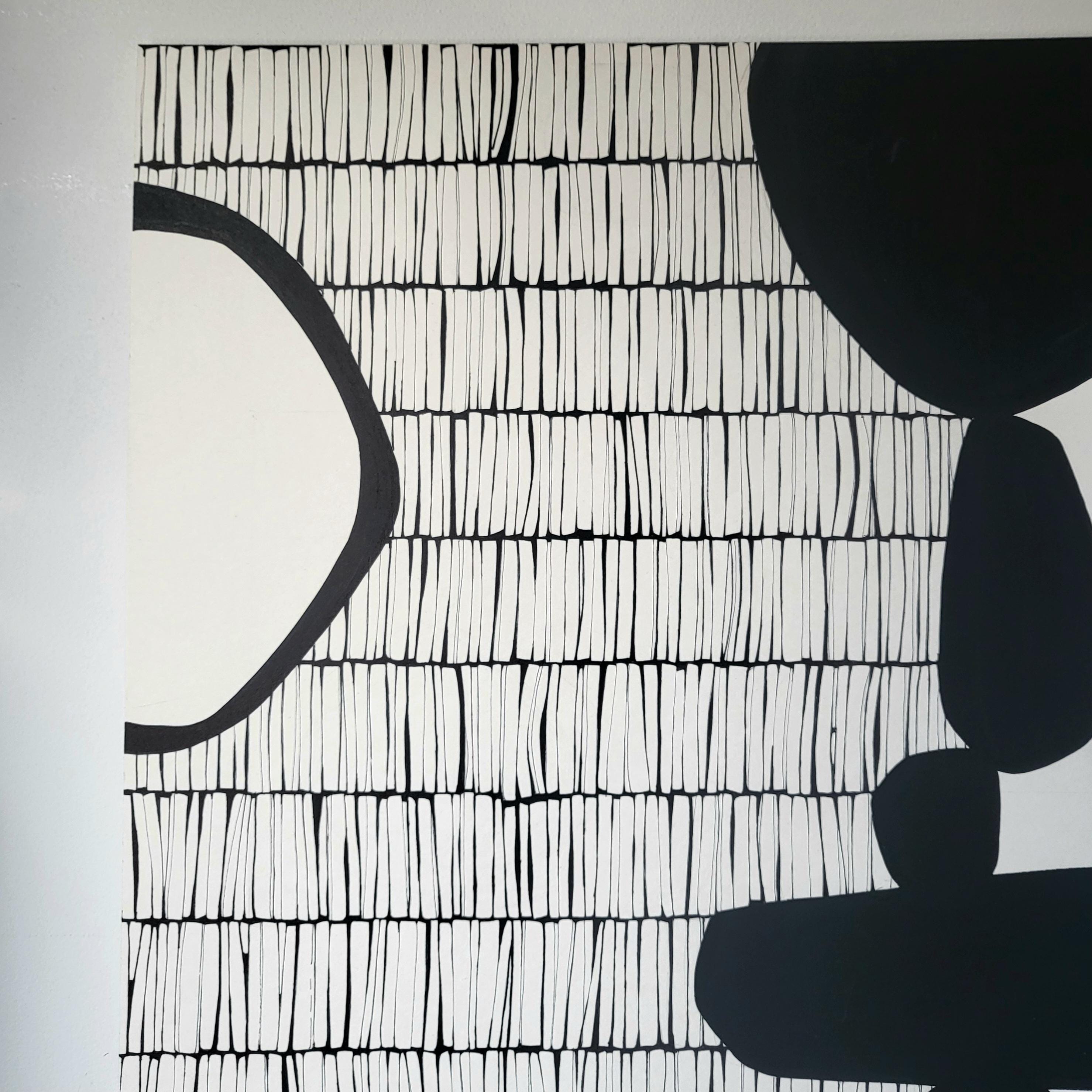 Original Black Abstract Painting: Modern Graphic Wall Decor (50x70cm ...