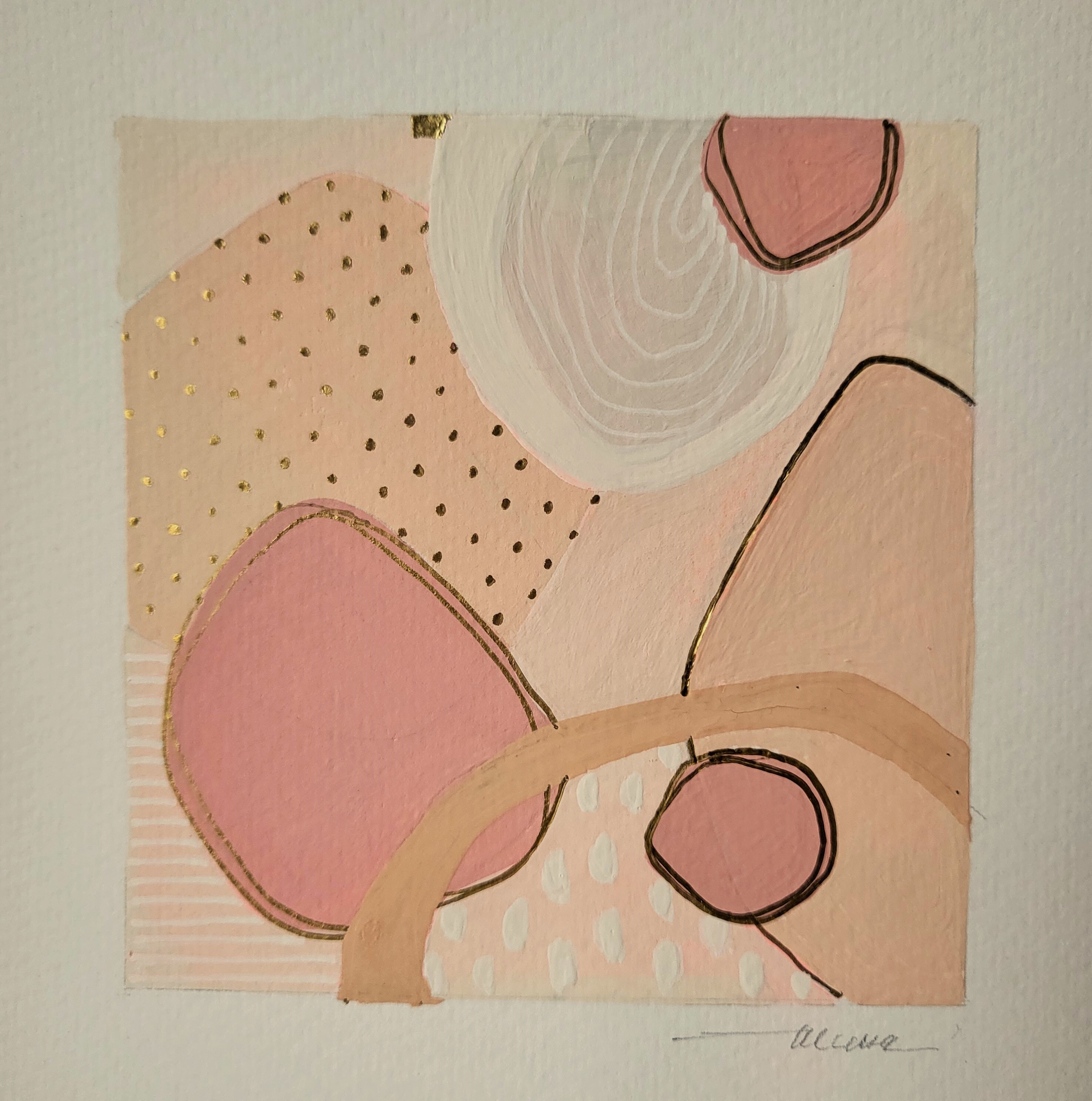 Small Blush Pink Gouache Painting, Original Abstract Art, Handmade Gift ...