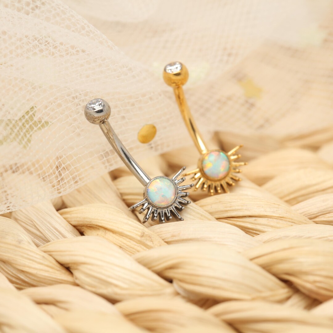 16G 8mm Sun Curved Barbell Rook Piercing Rook Barbell Ring Eyebrow Ring ...