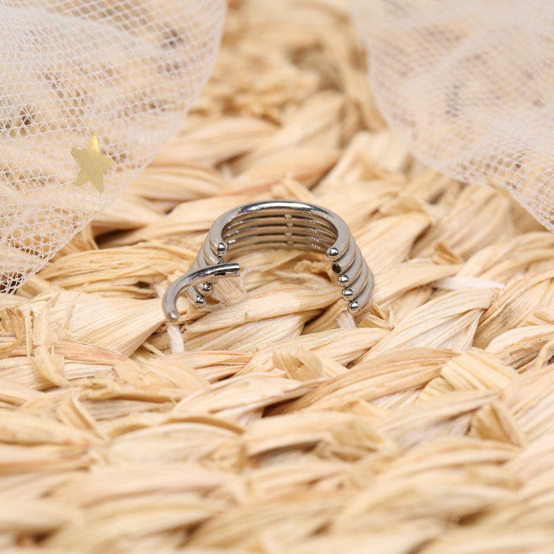 5 Stacked Tapered Septum Ring /five Stack Layered Ring /nose Ring ...