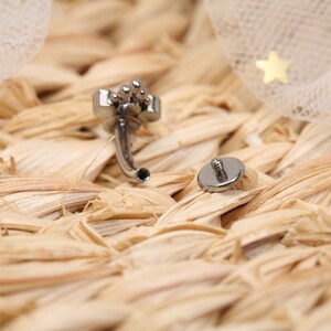 Belly Button Ring/ Disc Bottom Navel Jewelry /floating Belly Ring ...