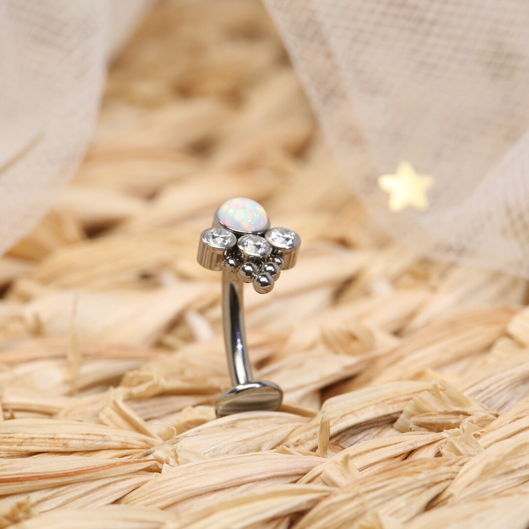 Belly Button Ring/ Disc Bottom Navel Jewelry /floating Belly Ring /14G ...