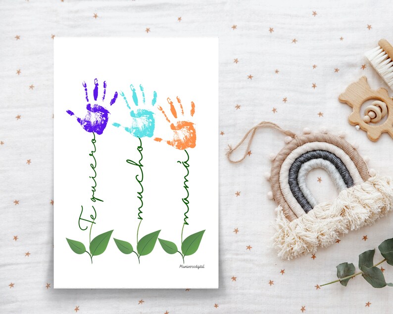 Handprint Sheet, Crafts for Children, Mother's Day Gift, Flowers for ...