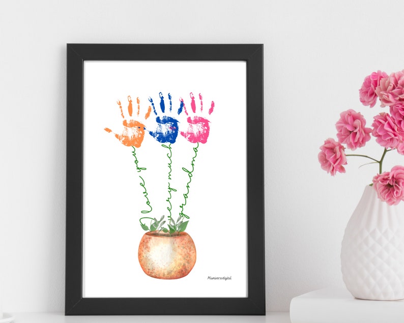 Huellas de manos para el día de la madre, manualidad con huellas de ...