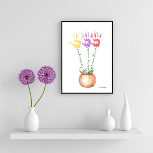 Huellas de manos para el día de la madre, manualidad con huellas de ...