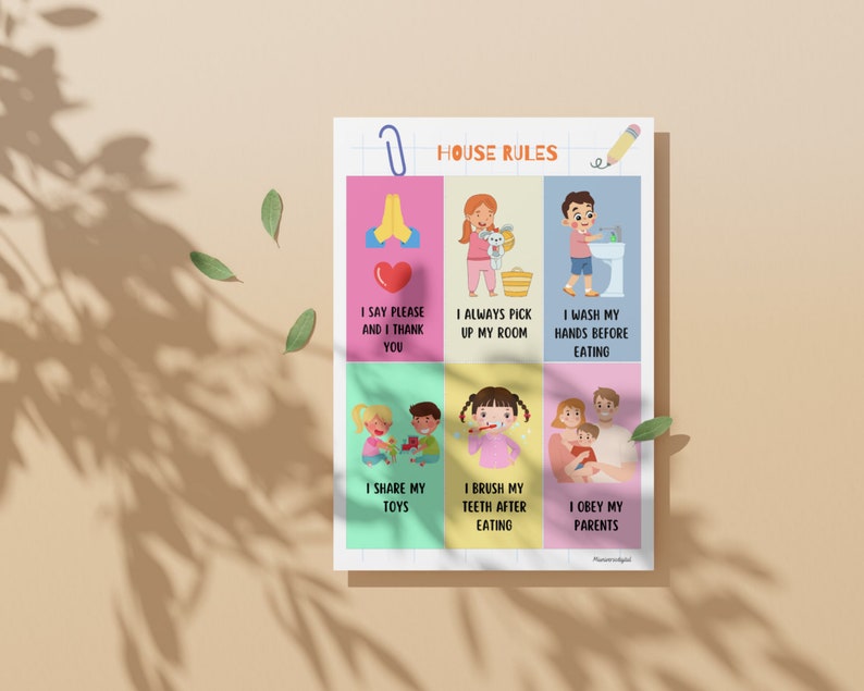 Educational Sheet my House Rules in English, Vocabulary in English ...