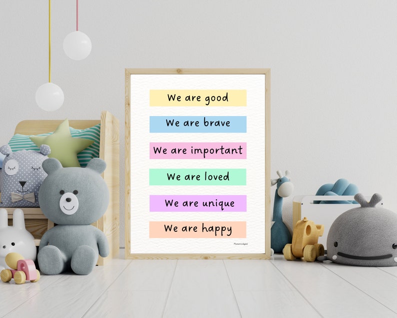 Positive Phrases for Children in English, Motivational Words Poster ...