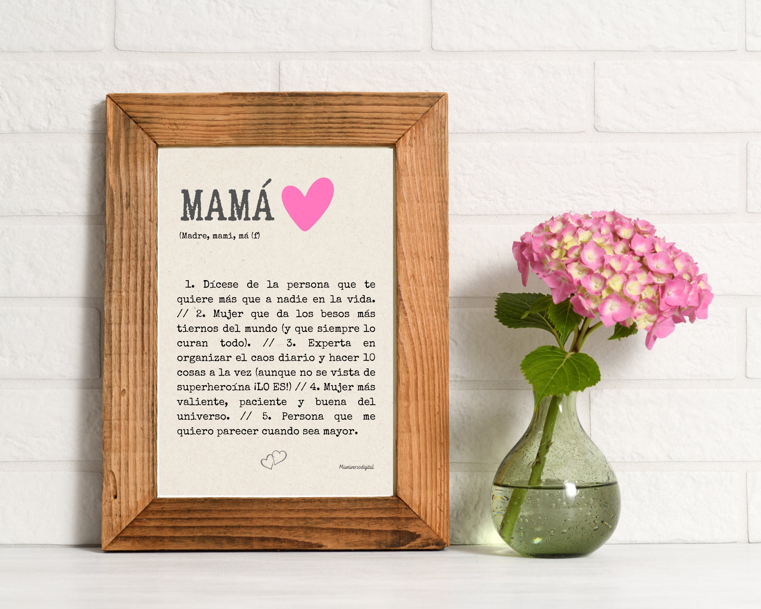 Lámina definición mamá, regalo para el día de la madre, significado en ...