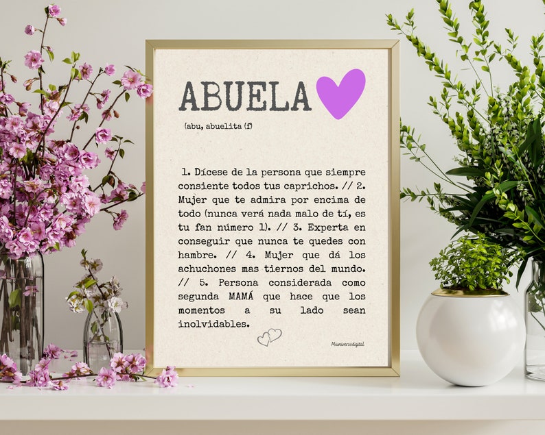 Definición abuela, regalo para el día de la madre, significado de ...