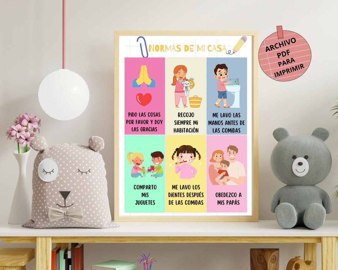 Educational Decorative Sheet my House Rules, Poster to Decorate the ...