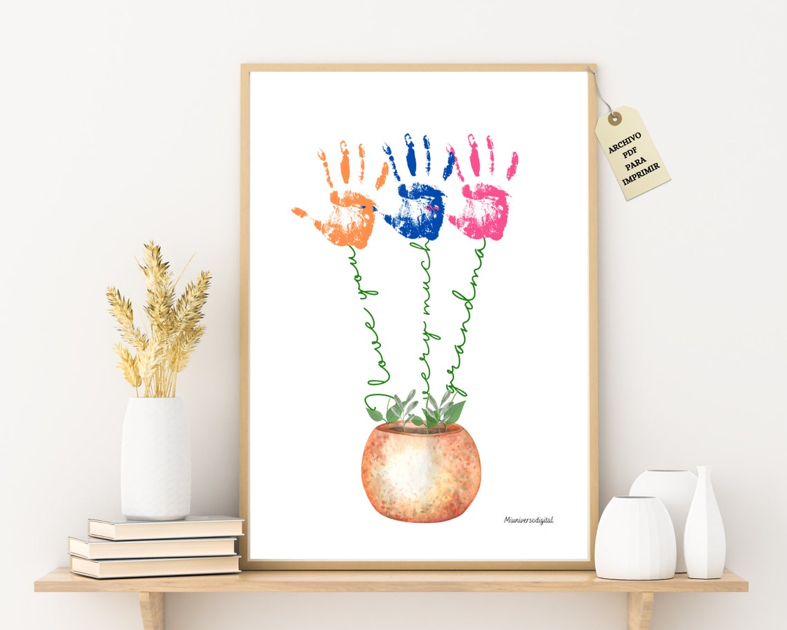 Huellas de manos para el día de la madre, manualidad con huellas de ...