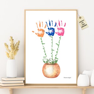 Huellas de manos para el día de la madre, manualidad con huellas de ...