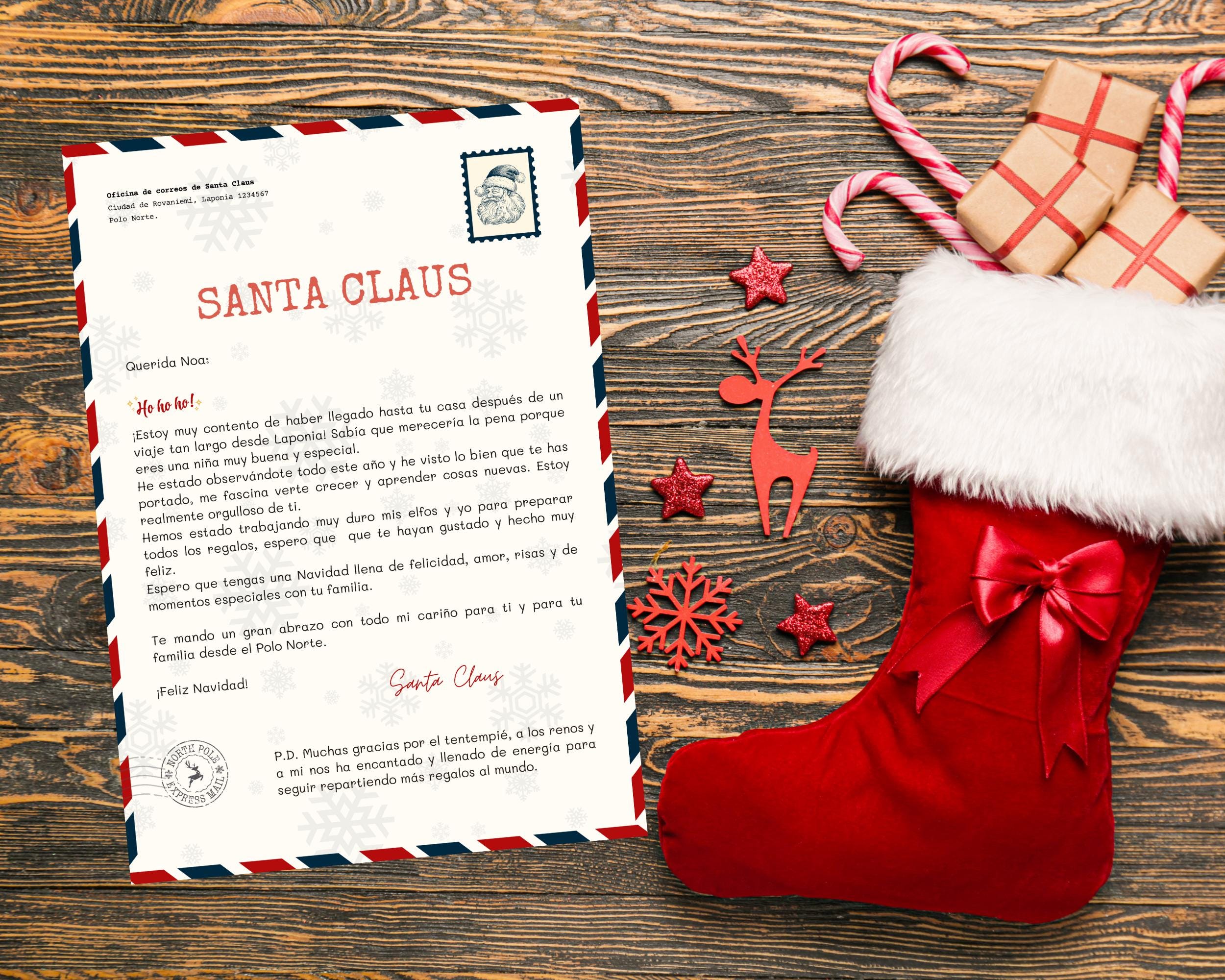 Carta de Santa Claus personalizada en español, carta papá Noel, Carta ...