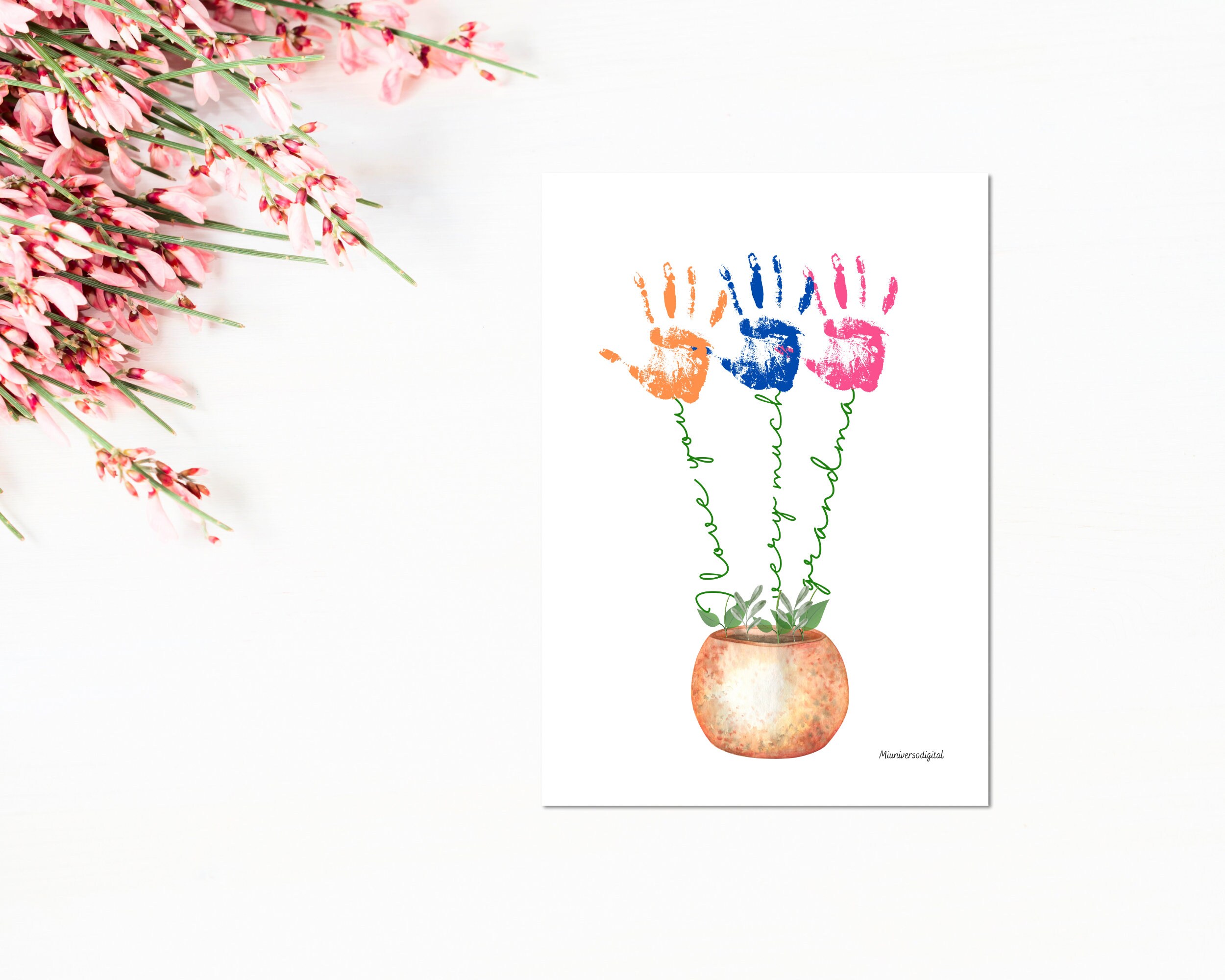 Huellas de manos para el día de la madre, manualidad con huellas de ...