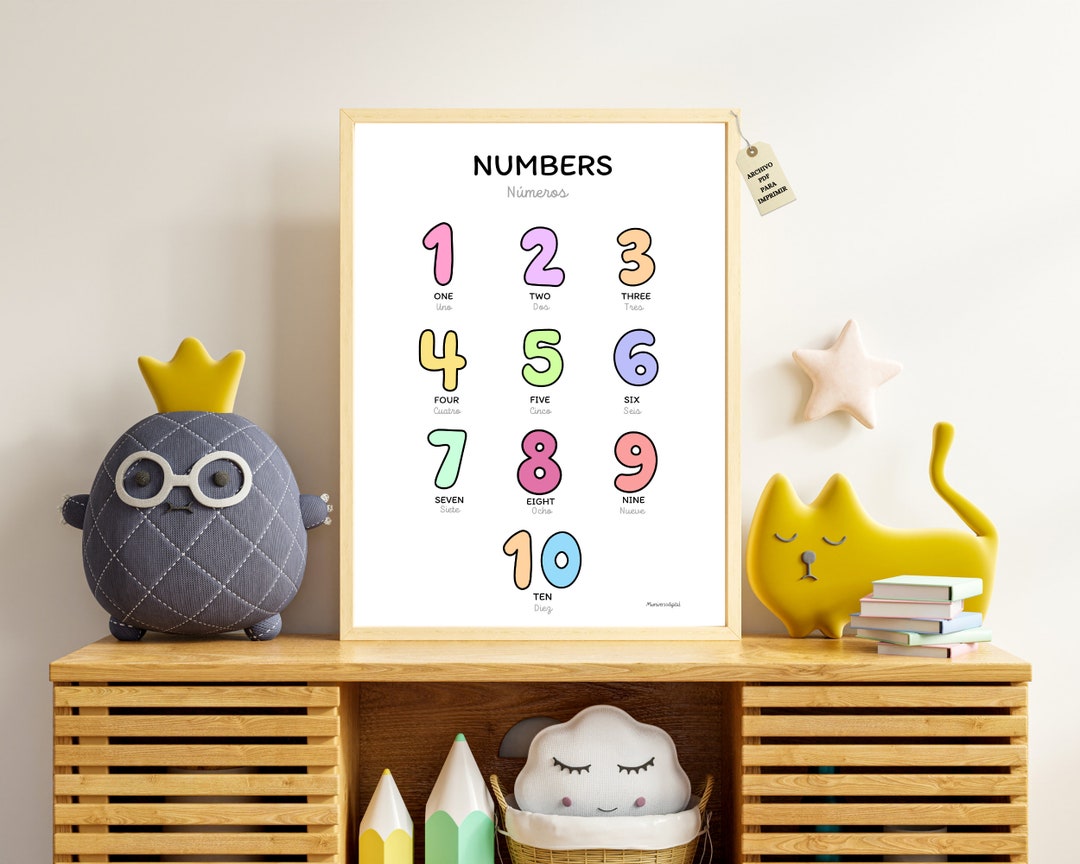 Bilingual Numbers, Sheet in Spanish and English to Learn Numbers ...