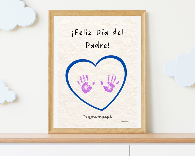 Father's Day, Sheet in Spanish to Put Footprints, Gifts for Dad, Crafts ...