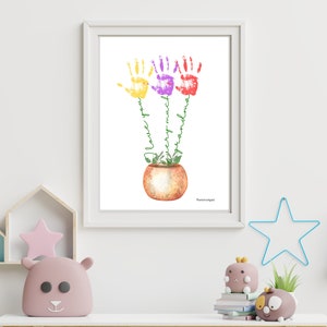 Huellas de manos para el día de la madre, manualidad con huellas de ...