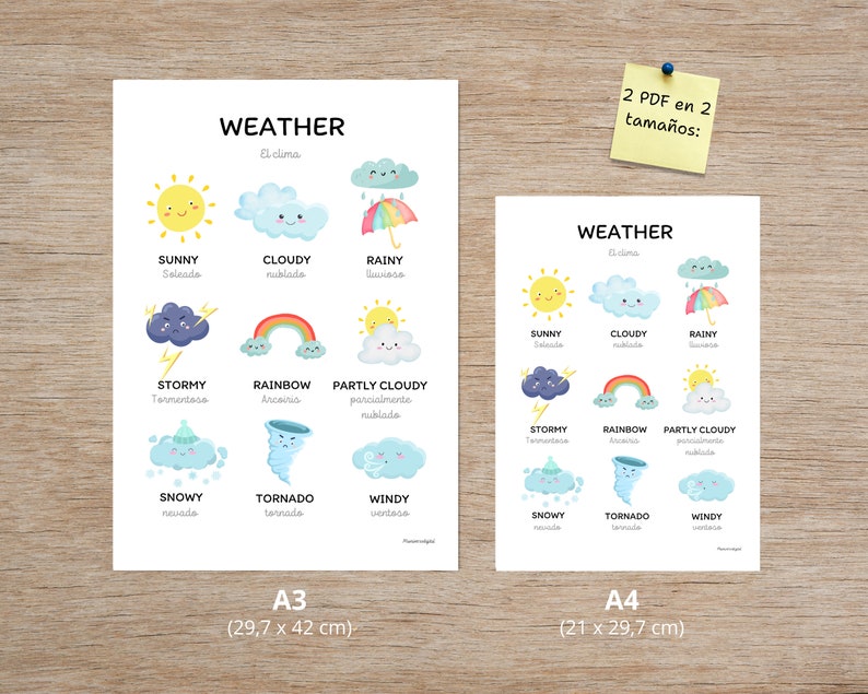 Set of 4 Bilingual Educational Sheets, Shapes, Colors, Numbers and ...