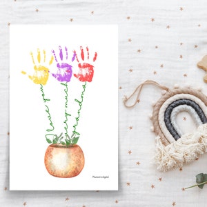 Huellas de manos para el día de la madre, manualidad con huellas de ...