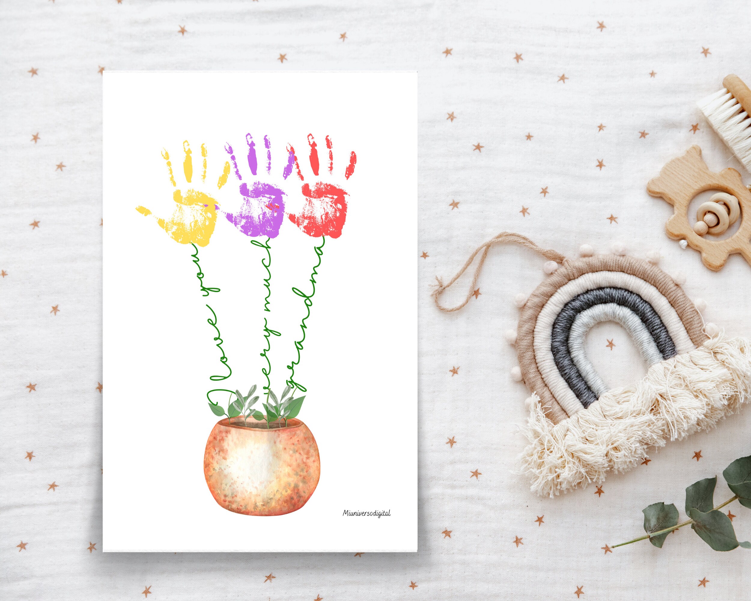 Huellas de manos para el día de la madre, manualidad con huellas de ...