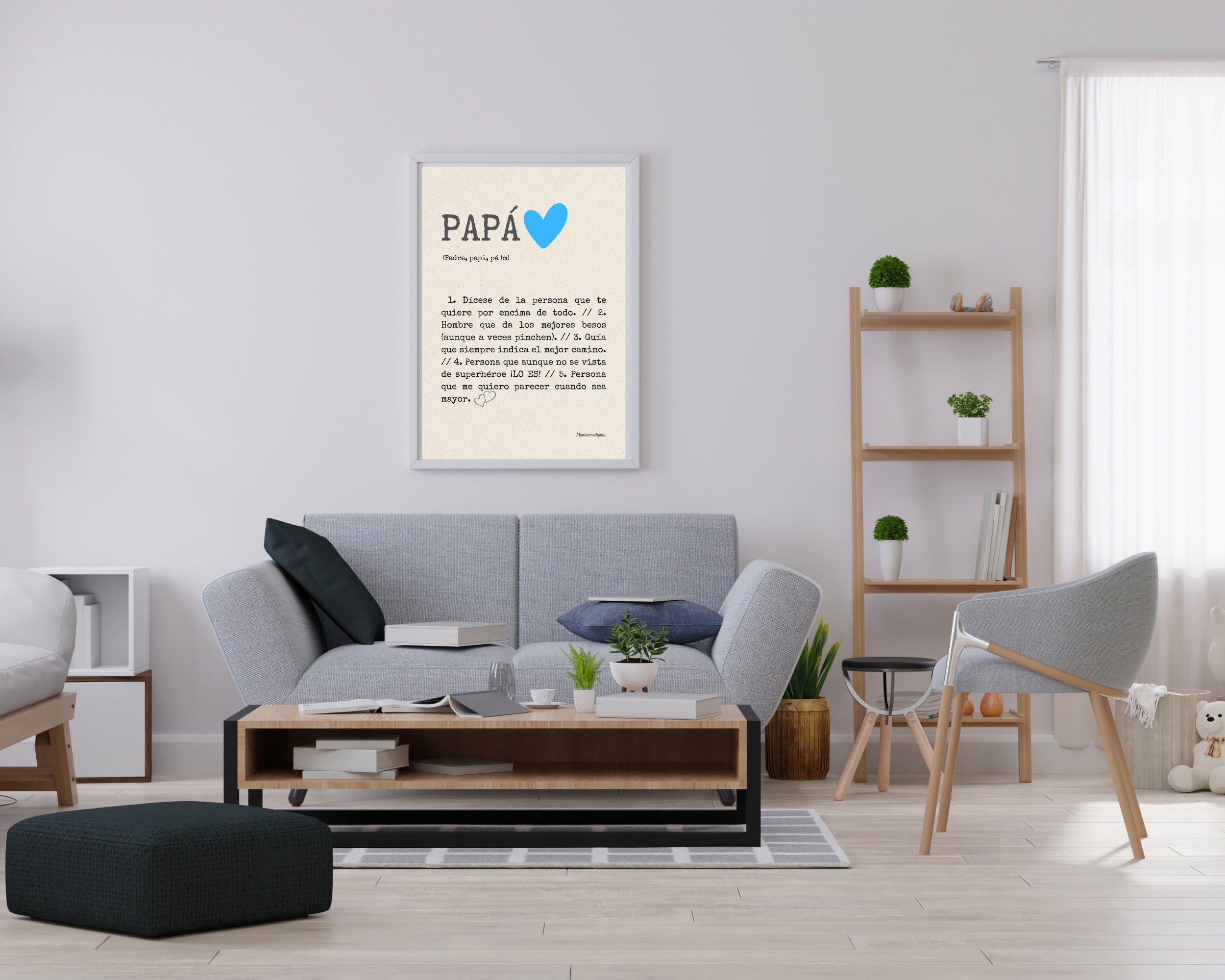 Lámina definición de papá, regalo para el día del padre, significado de ...