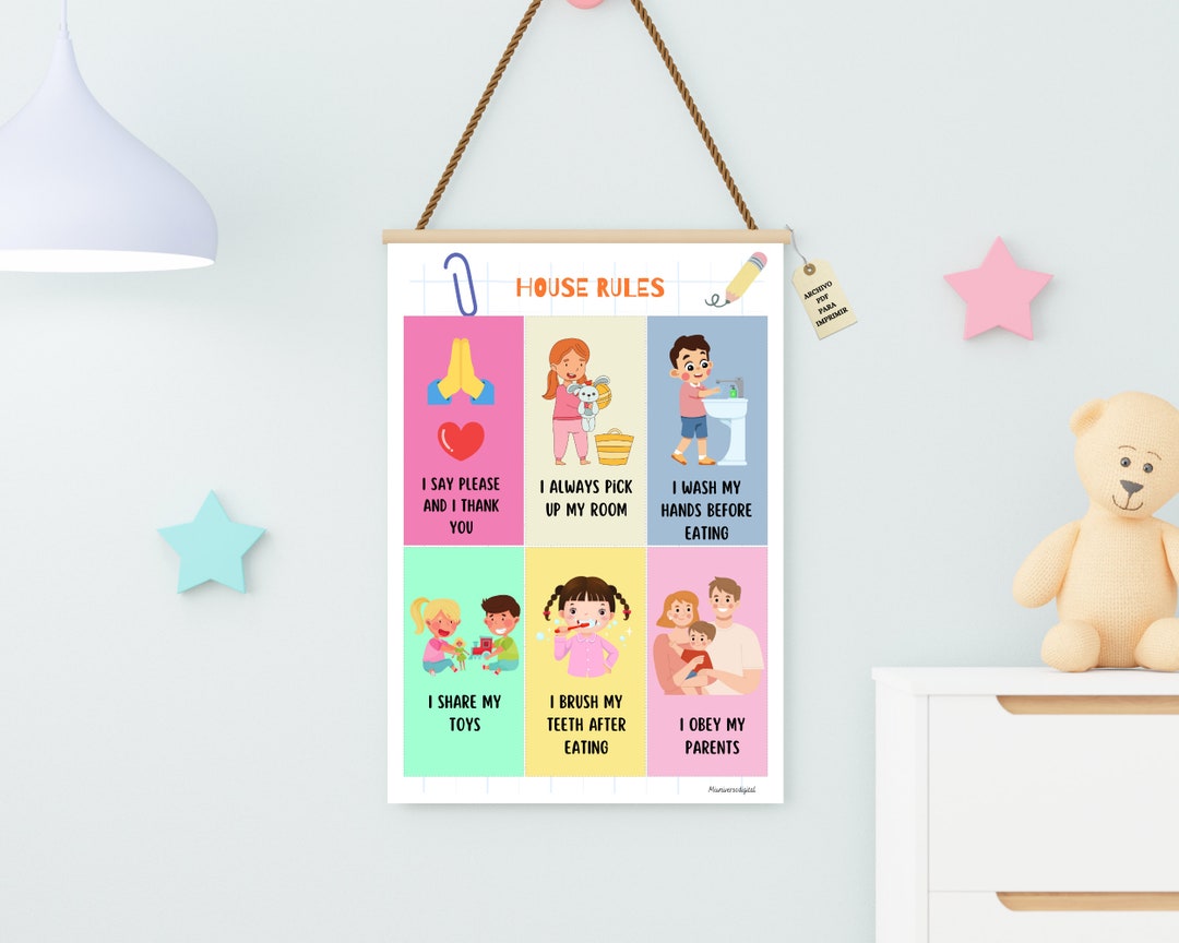 Educational Sheet my House Rules in English, Vocabulary in English ...