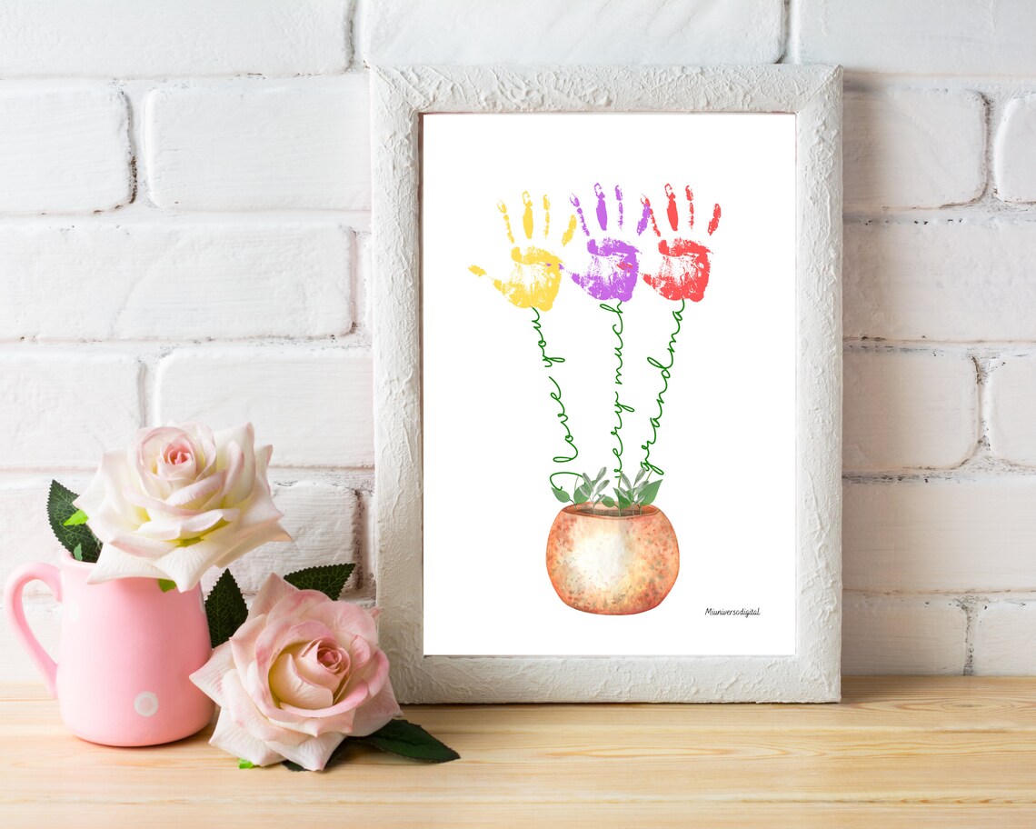 Huellas de manos para el día de la madre, manualidad con huellas de ...