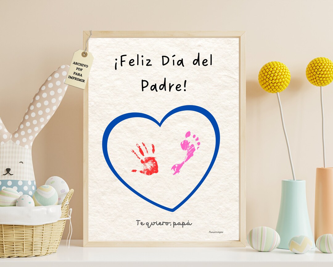 Father's Day, Spanish-language Printable Handprint Sheet, Gifts for Dad ...