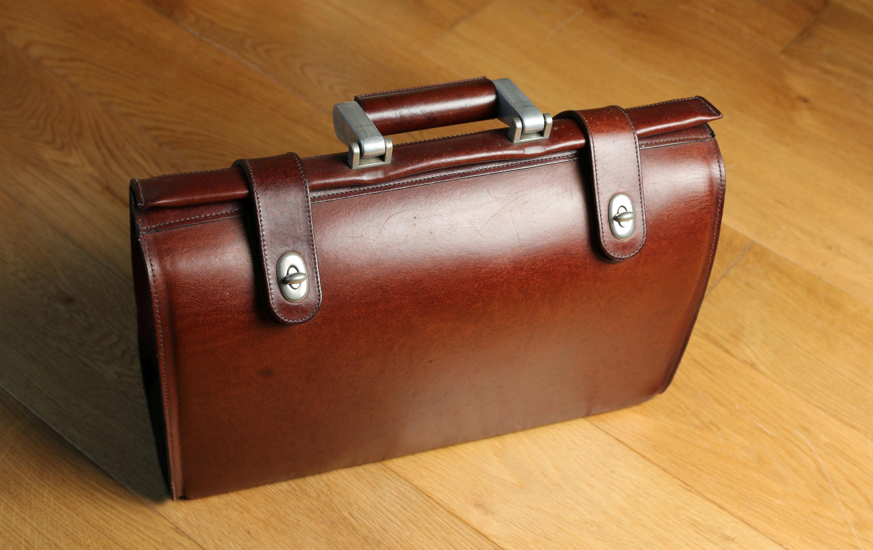 Bill Amberg Dark Brown Leather Venetian Briefcase Laptop Messenger Case ...