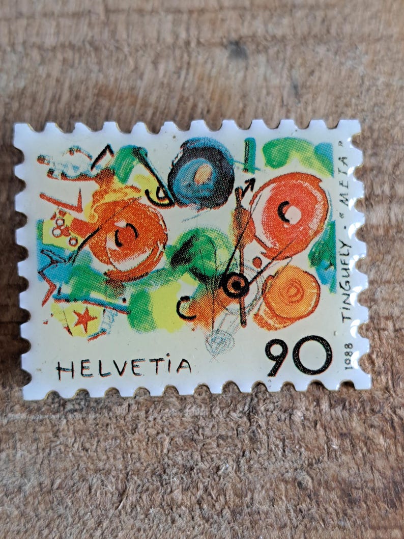 Vintage Swiss Post Stamp Pin, Helvetia Stamp 1988, Pin Gift for Stamp ...