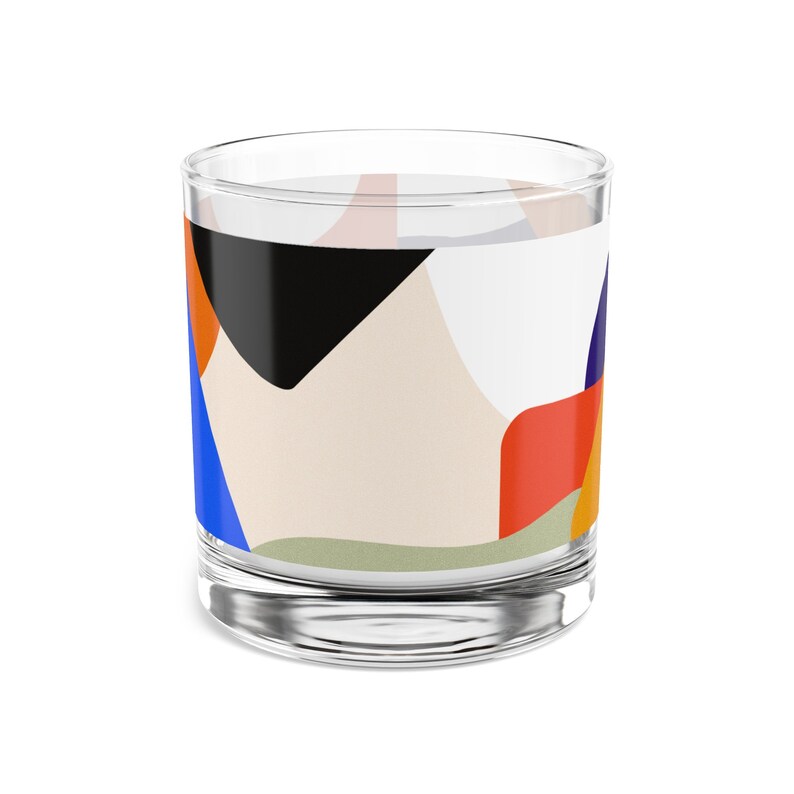 Geometric Shape Multi-color Rocks Glass, 10oz - Homegoods - Etsy
