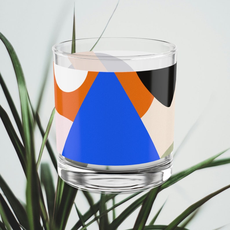 Geometric Shape Multi-color Rocks Glass, 10oz - Homegoods - Etsy