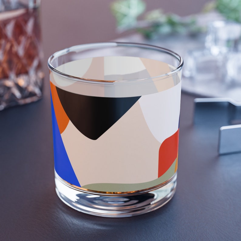 Geometric Shape Multi-color Rocks Glass, 10oz - Homegoods - Etsy