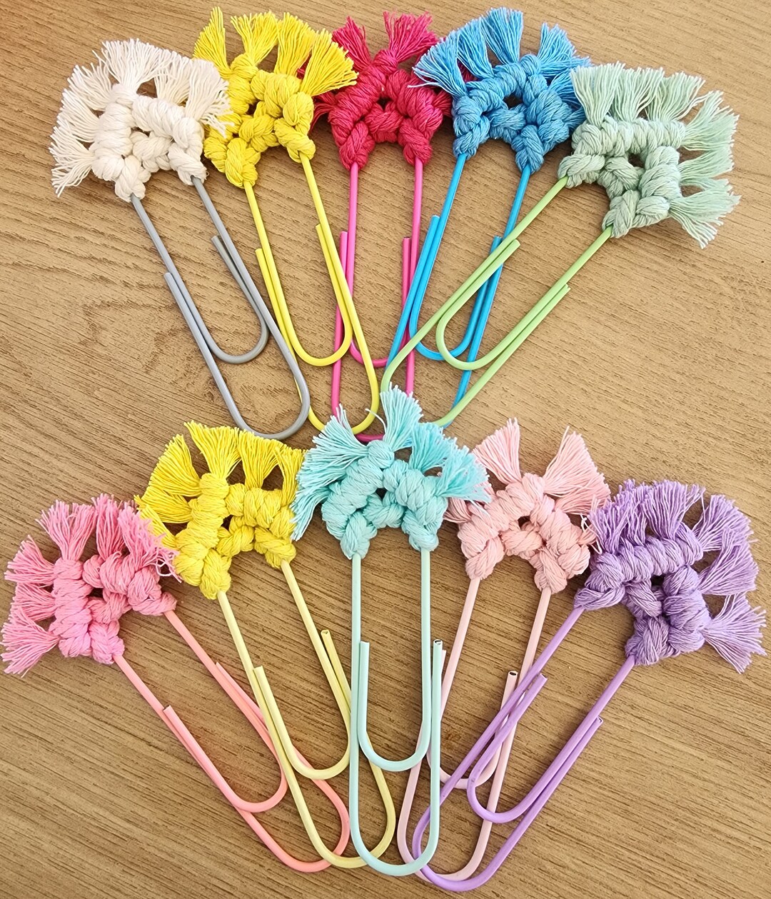 Giant Colourful Paperclip Macrame Bookmarks - Etsy