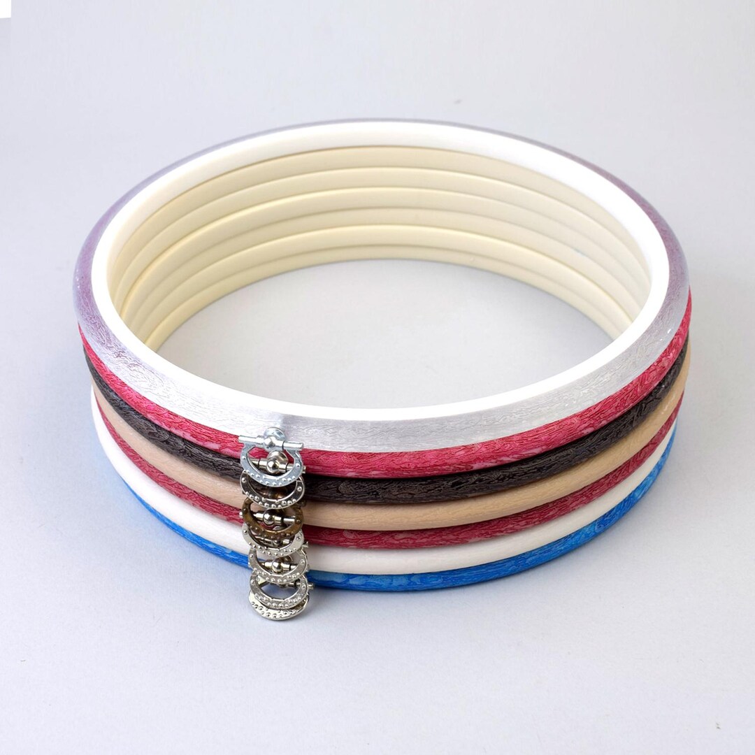 Nurge Round Embroidery Hoop With Hanger: 9.6'' Rubber Frame - Etsy