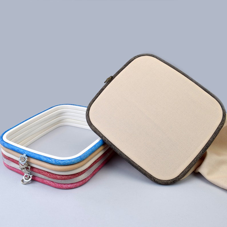 Square Embroidery Hoop With Hanger: 9.1x9.8" Plastic Needlework Frame ...