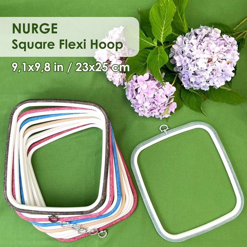 Square Embroidery Hoop With Hanger: 9.1x9.8" Plastic Needlework Frame ...